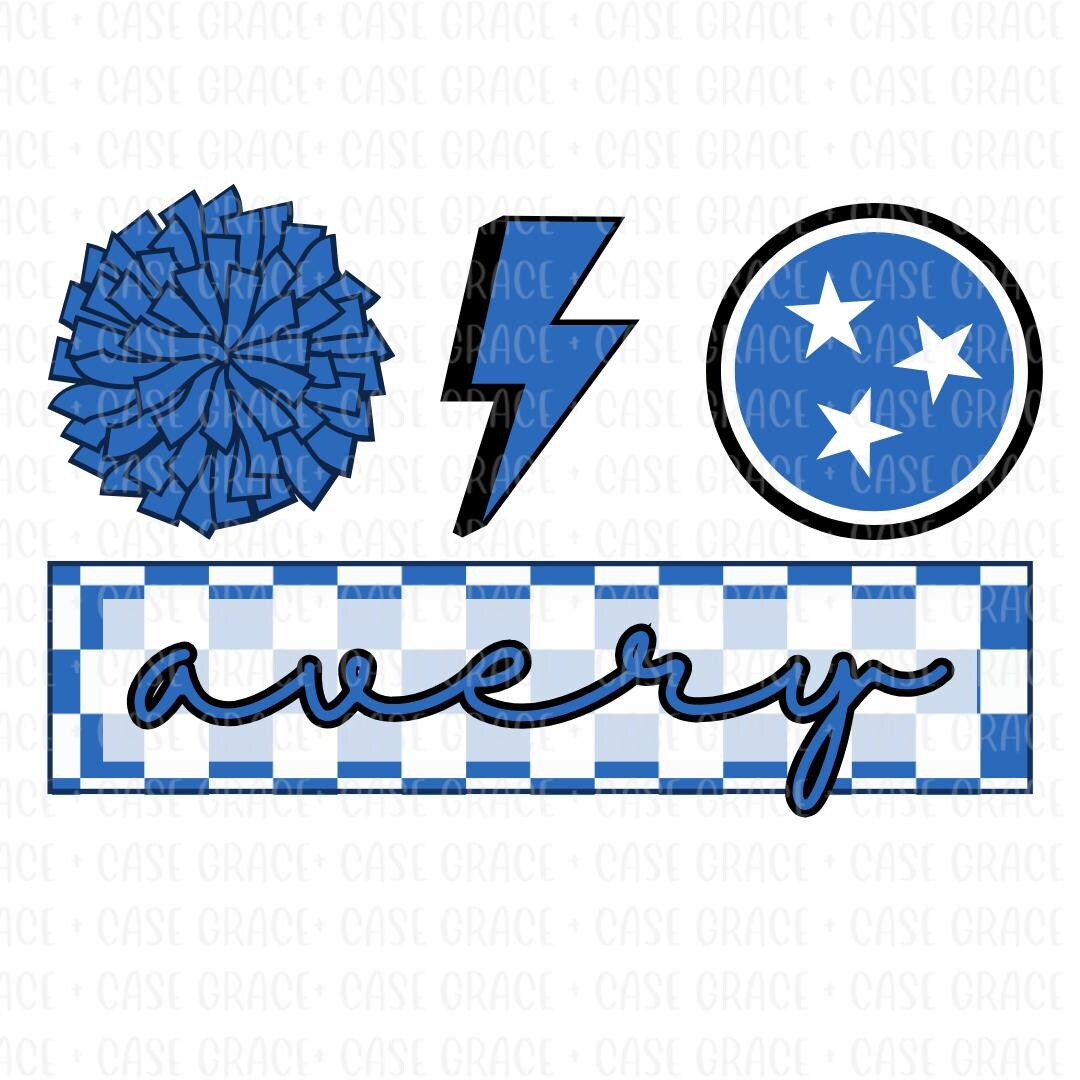 DIY Personalized Royal Blue Cheer Tennessee Monogram Name PNG - Etsy