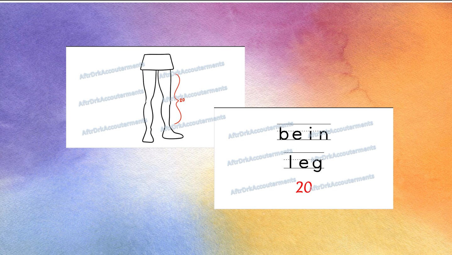 German Body Parts Flashcards-digital - Etsy