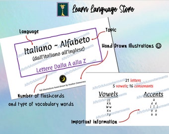 Italian Alphabet Flashcards - Etsy