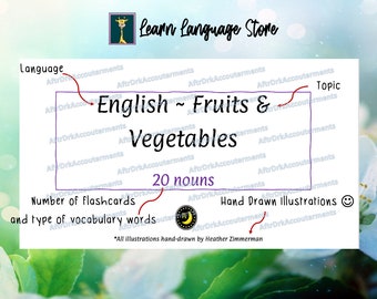 Healthy Fruits and Vegetables Flashcards INSTANT DIGITAL DOWNLOAD - Etsy