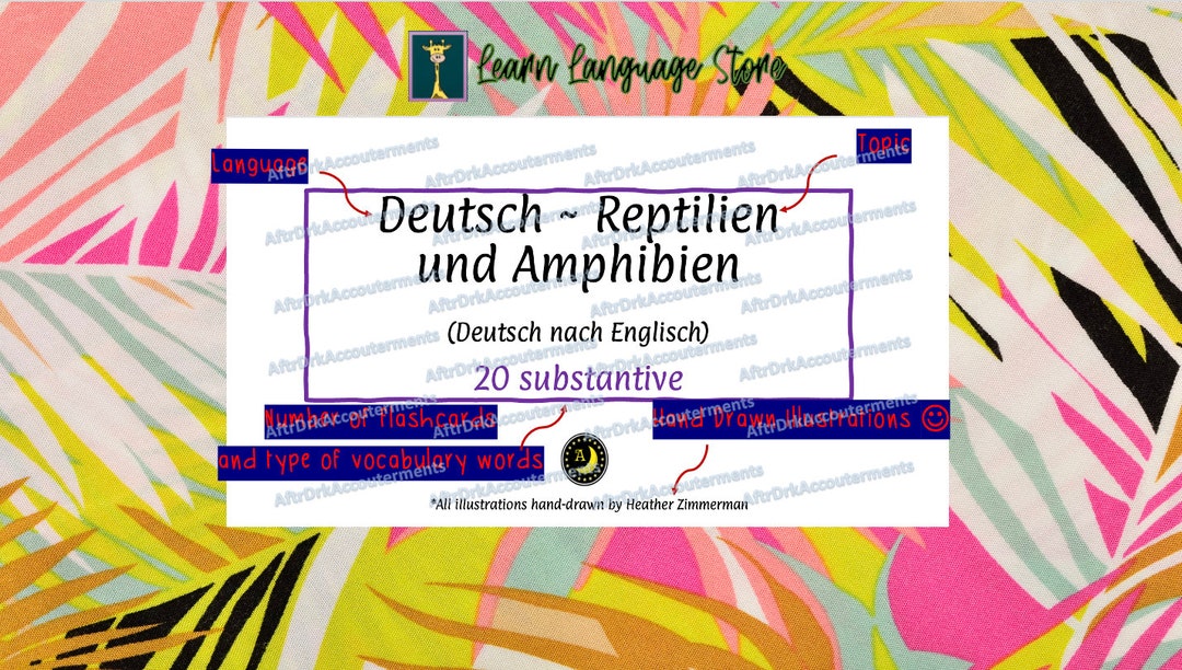 German Reptiles & Amphibians Flashcards-digital - Etsy