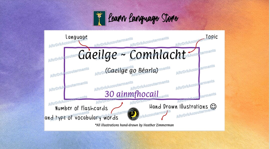 Irish Body Parts Flashcards - Etsy