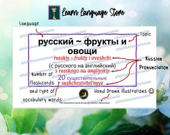 Persian Fruits and Vegetables Flashcards - Etsy