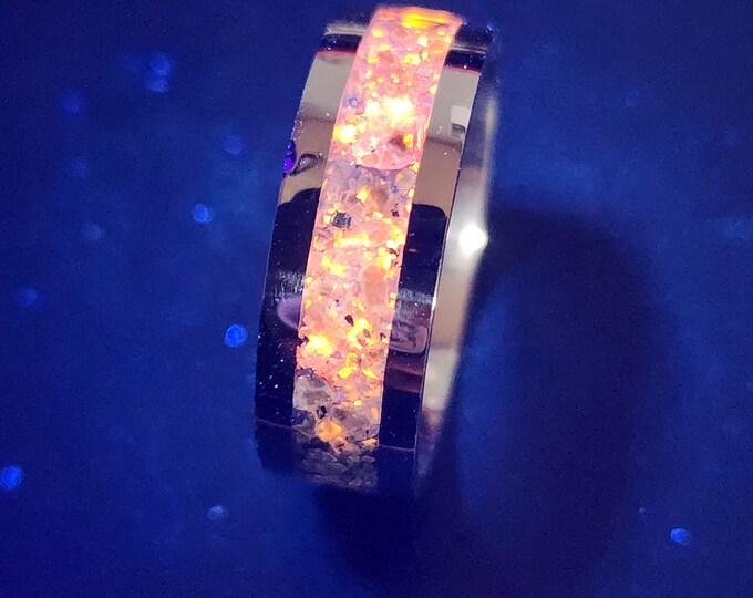 Yooperlite and Copper in Stainless Steel Inlay Ring (U.V. Reactive ...
