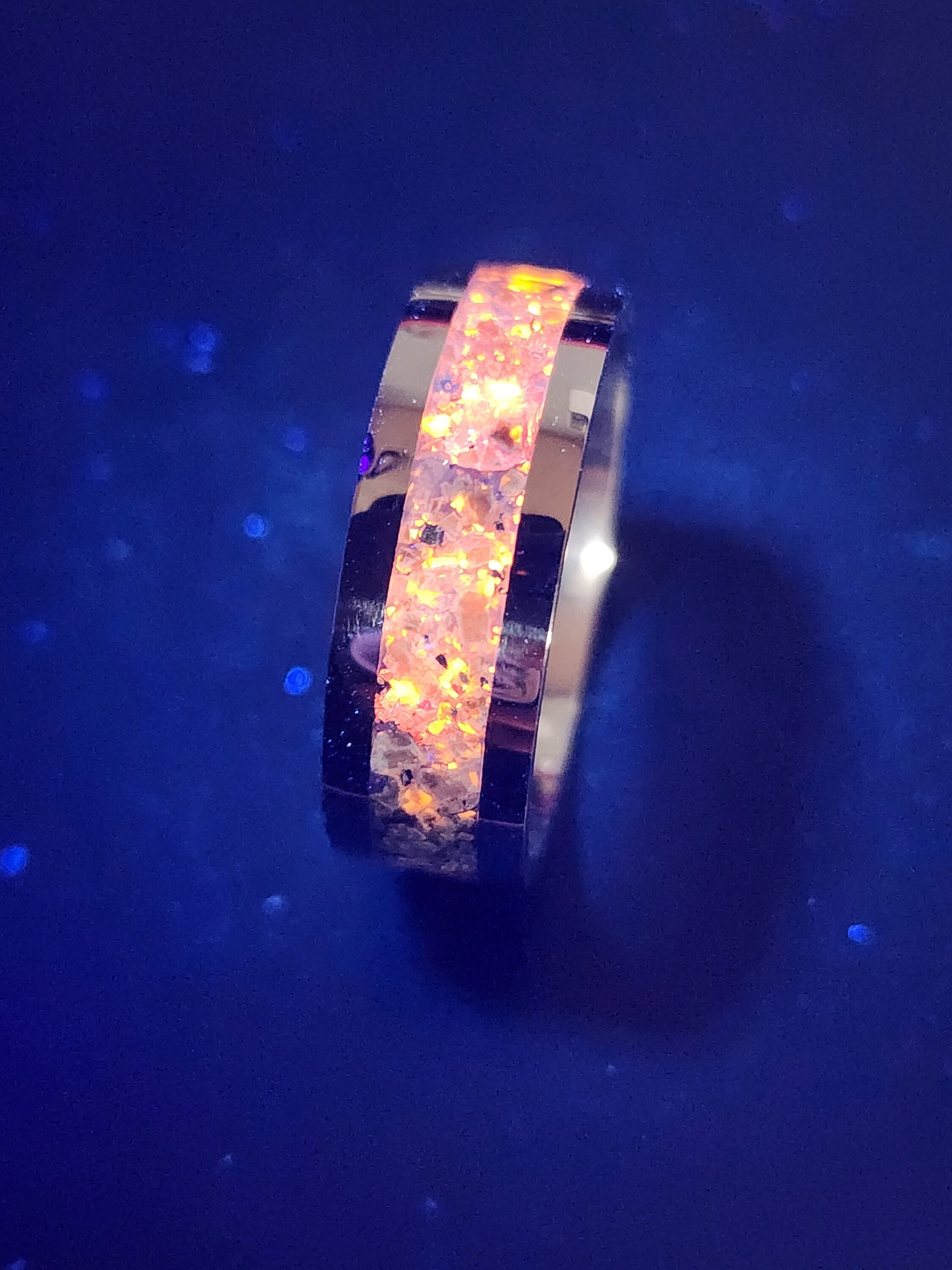 Yooperlite and Copper in Stainless Steel Inlay Ring (U.V. Reactive ...