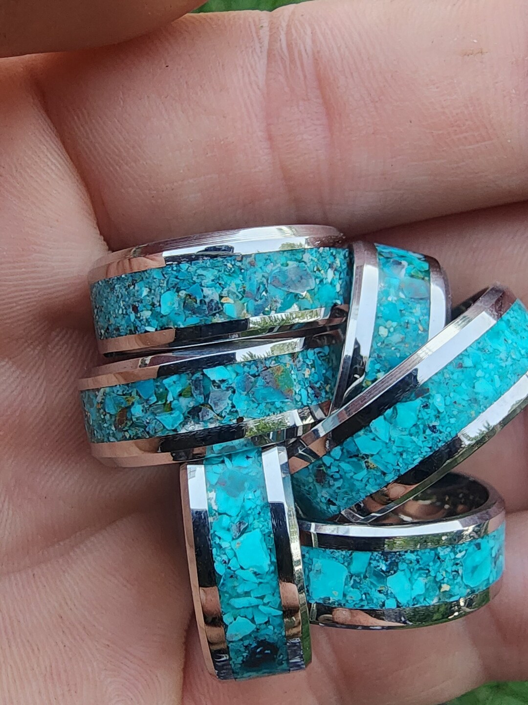 Phoenix Stone in Stainless Steel Inlay Ring -handcrafted to Order - Etsy