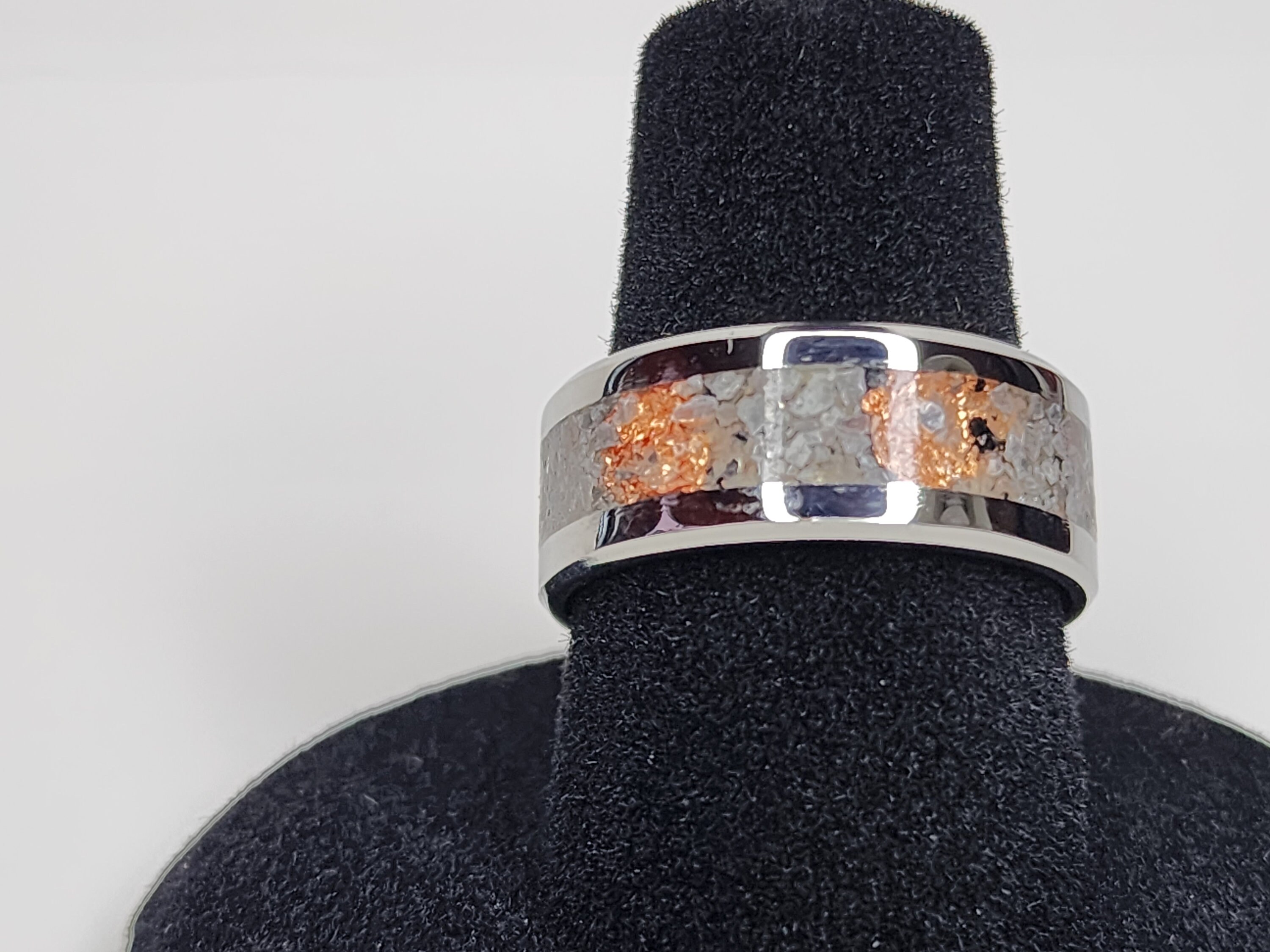 Yooperlite and Copper in Stainless Steel Inlay Ring (U.V. Reactive ...