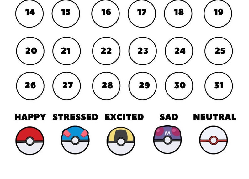 Pokemon Mood Tracker - Etsy