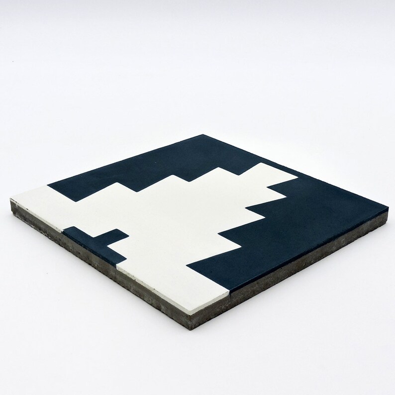 Moroccan Handmade Cement Tiles 8 Inch X 8 Inch Navy Blue and - Etsy