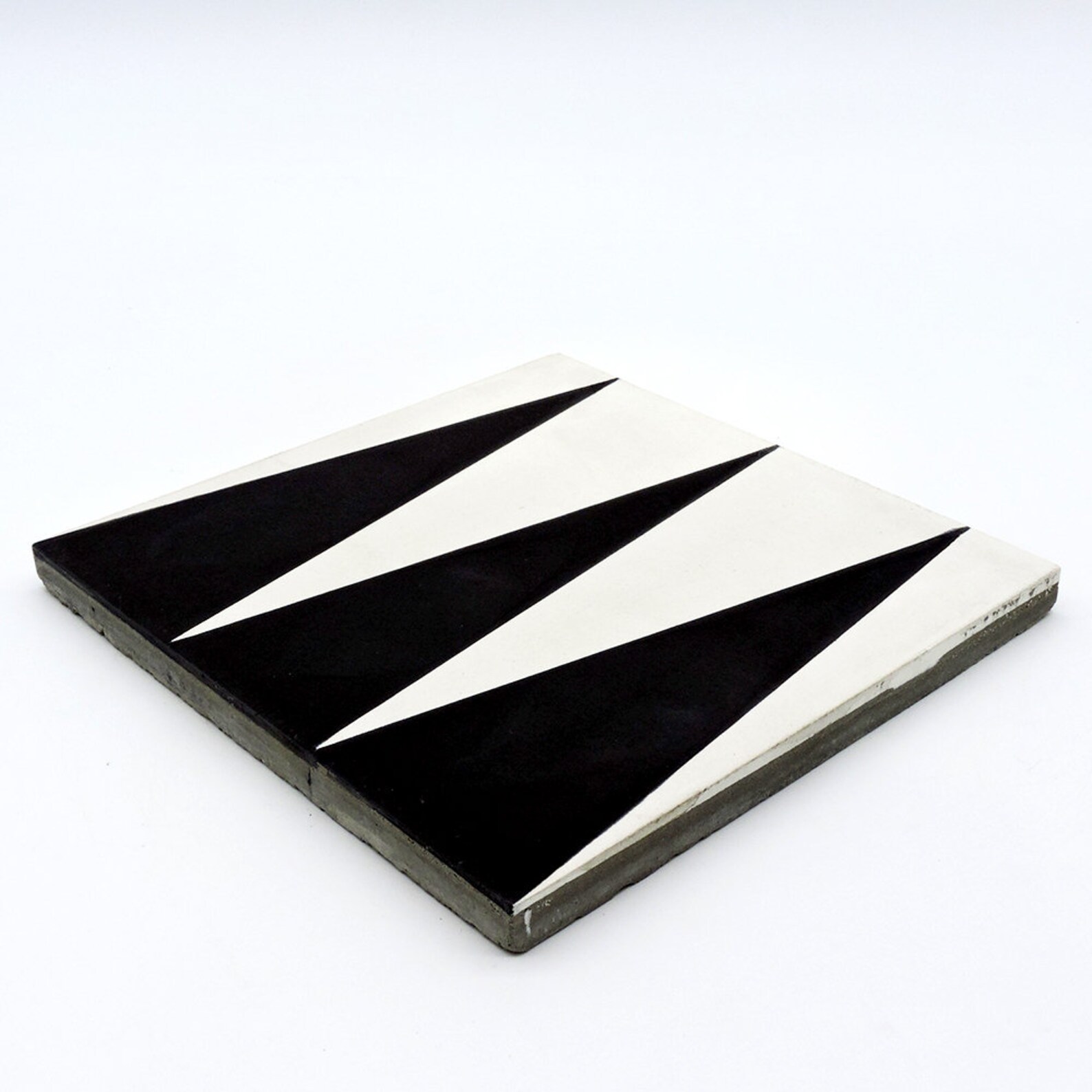 Moroccan Handmade Cement Tiles 8 Inch X 8 Inch Black and White, Jibal ...