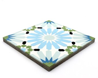 Blue Encaustic Tiles - Etsy
