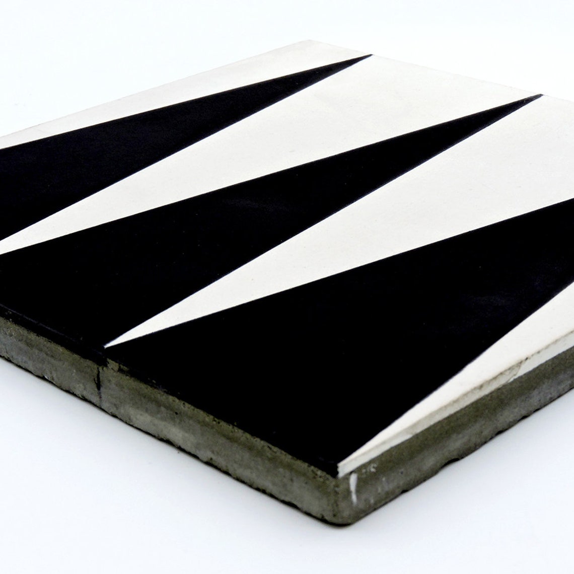 Moroccan Handmade Cement Tiles 8 Inch X 8 Inch Black and White, Jibal ...