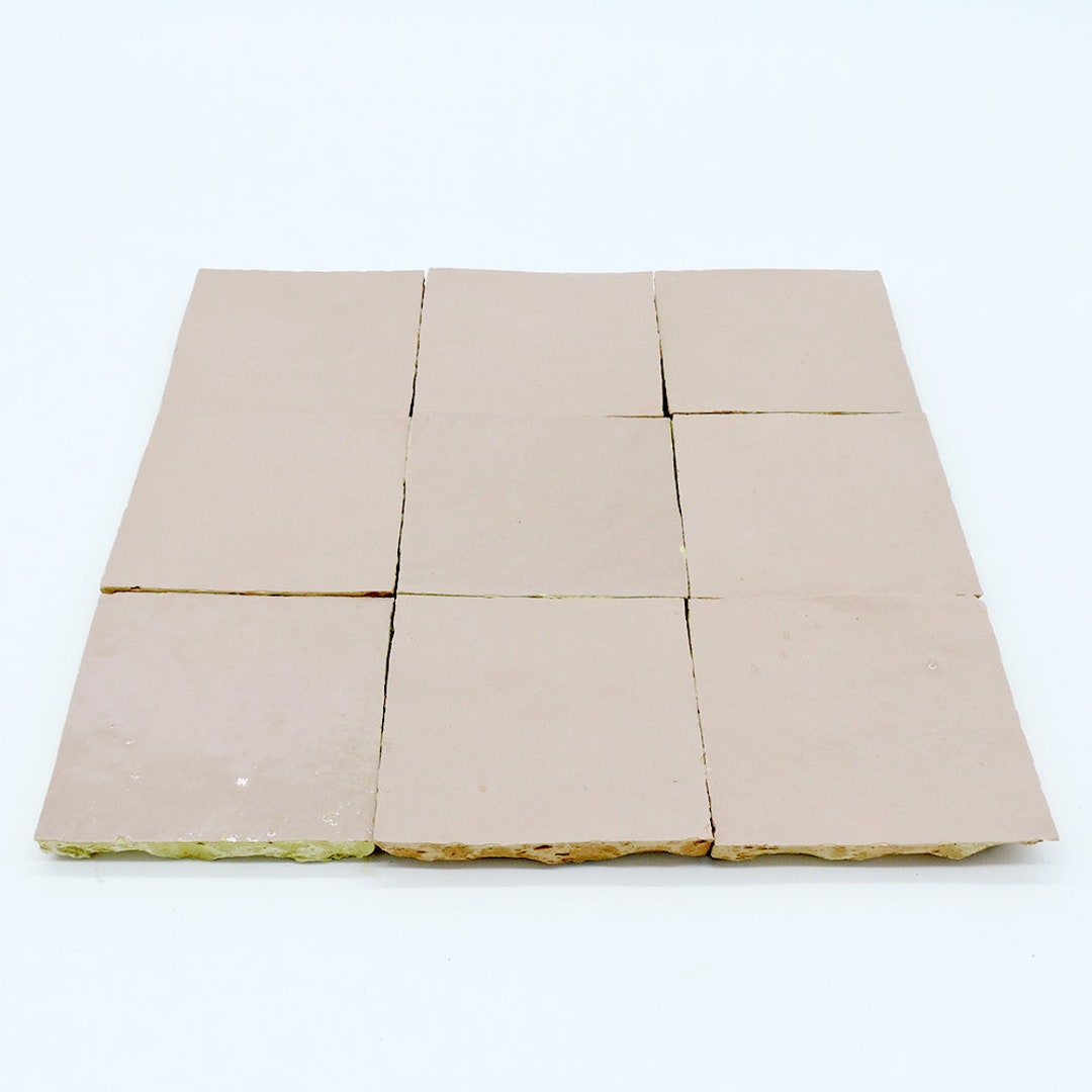 Moroccan Handmade Mosaic Tiles 4x4 Baby Pink Color, Moroccan Zellige ...