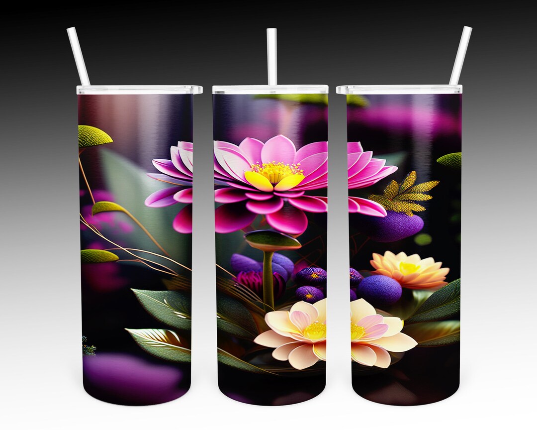 4D Flower Png Tumbler File 4 - Etsy