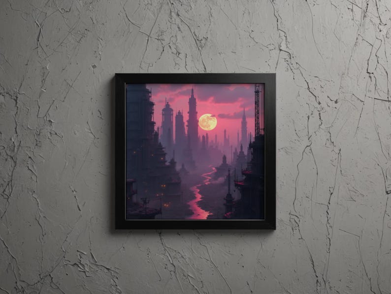 Dystopian Polluted Landscape Digital Art Sci-fi Printable Wall Art With ...