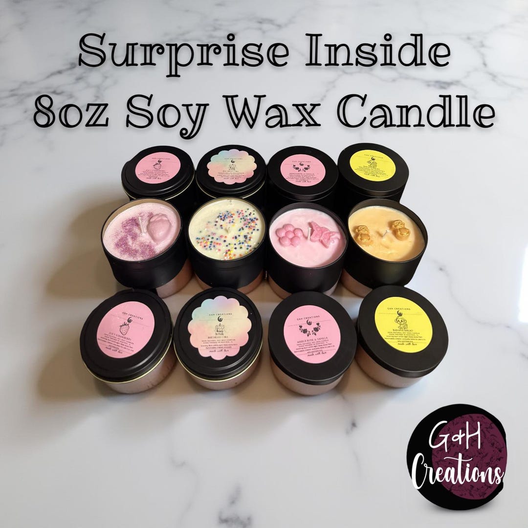 8oz Soy Wax Surprise Inside Candles - Etsy