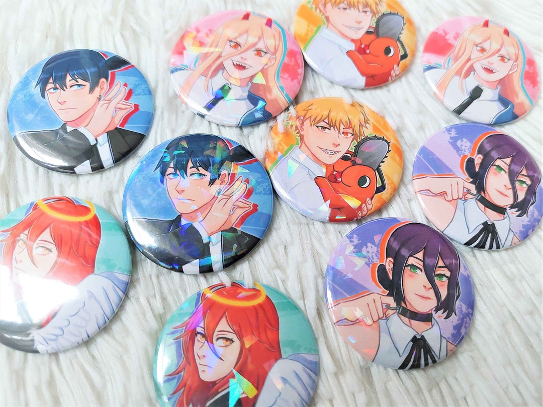 Anime Inspired Holo Button Badges - Etsy