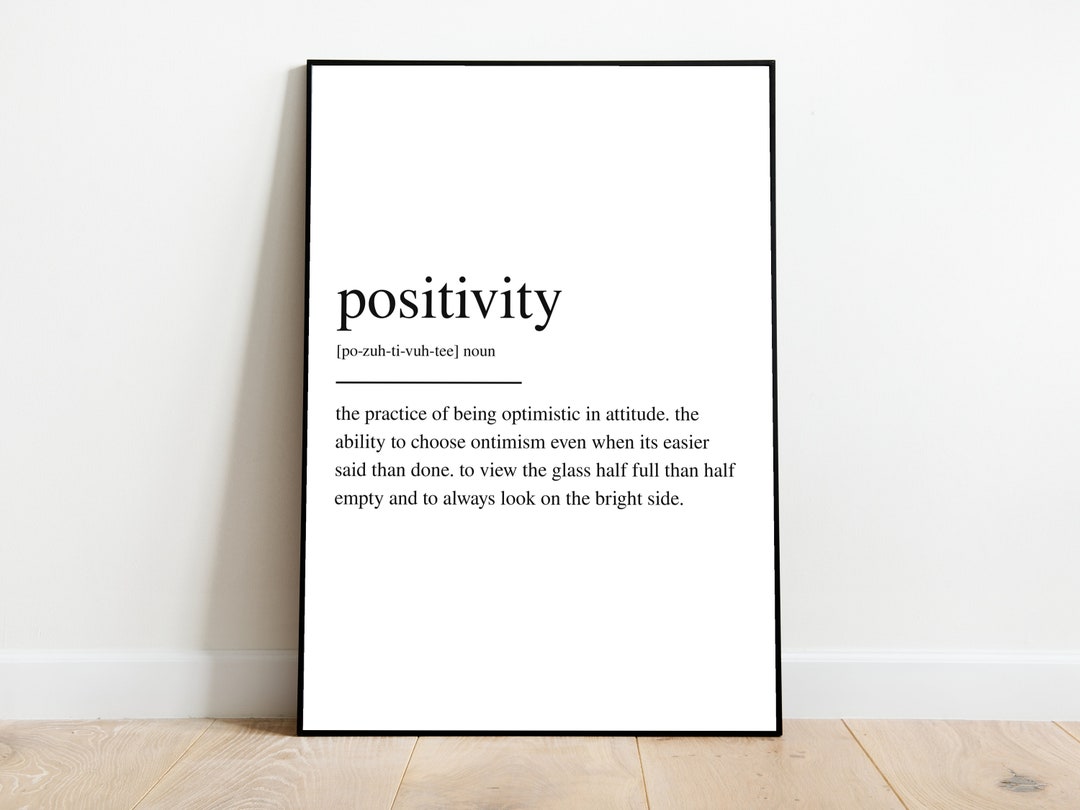 Positivity, Definition Wall Art, Modern Quote Prints, Home Decor, Wall ...