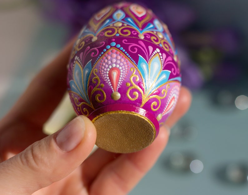 Hand Painted Easter Egg Box: Mandala Dot Art Ornament, Pysanky Jewelry ...