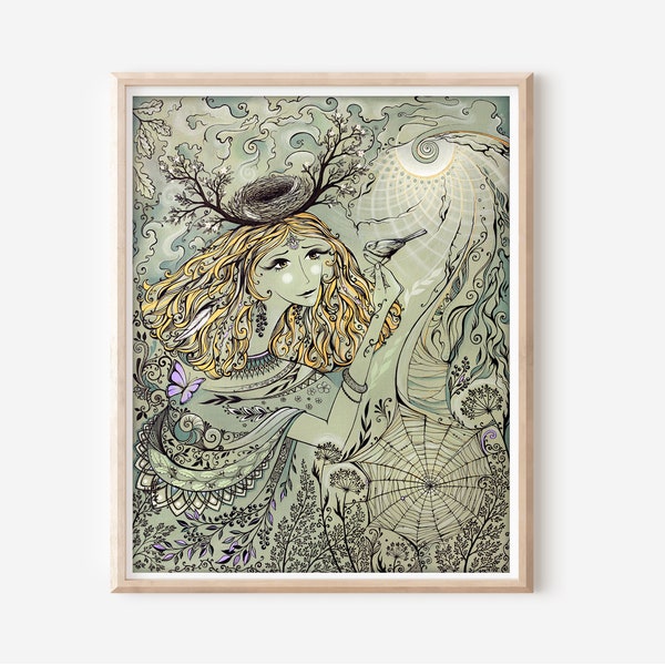 Wood Nymph Painting - Etsy