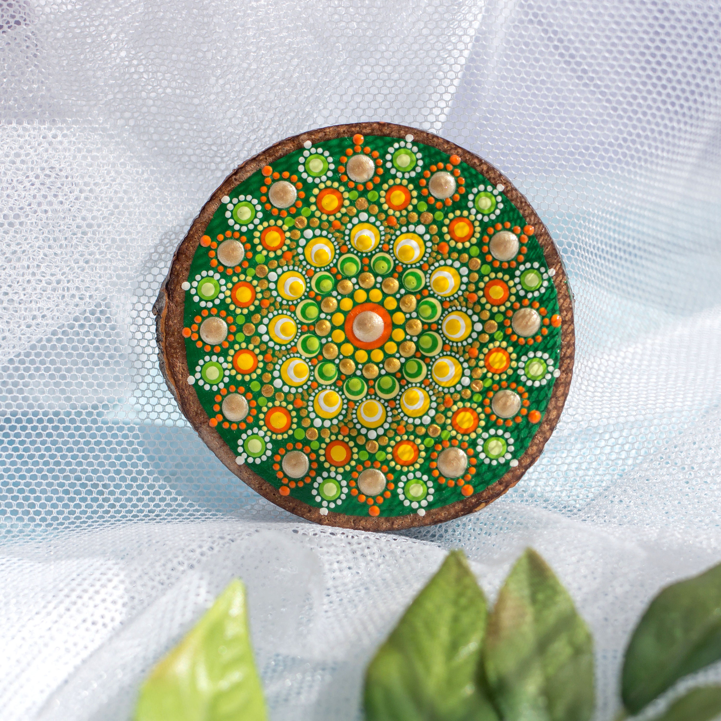 Mandala Dot Art on Wood Acrylic Painting Hand Painted Original Art ...