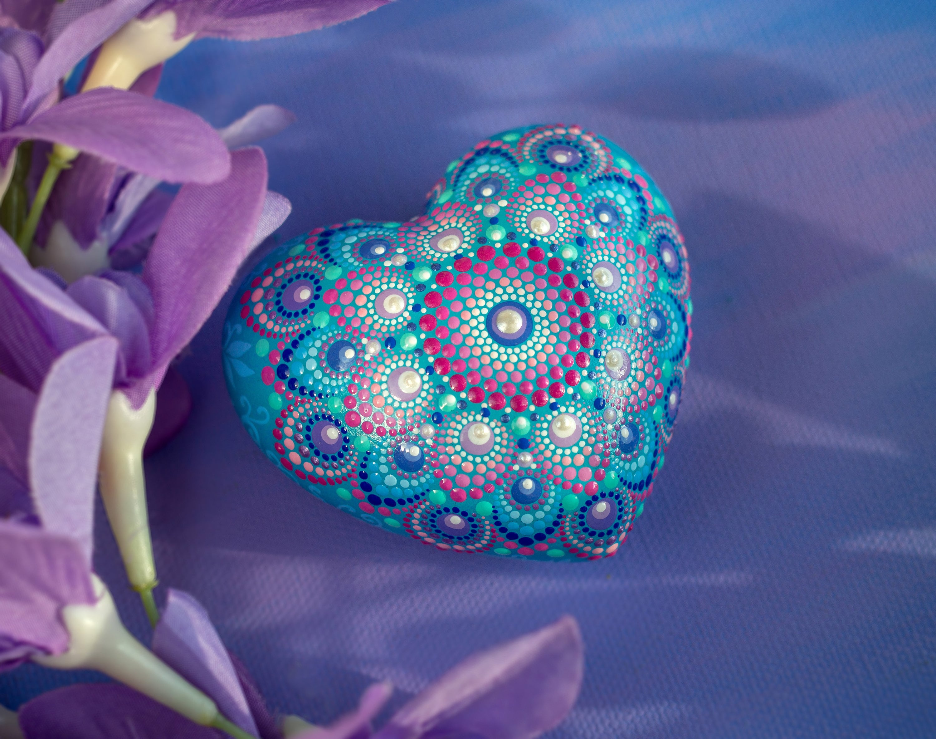 Heart Mandala Painted Rock Mandala Stone Hand Painted Original Dot Art ...