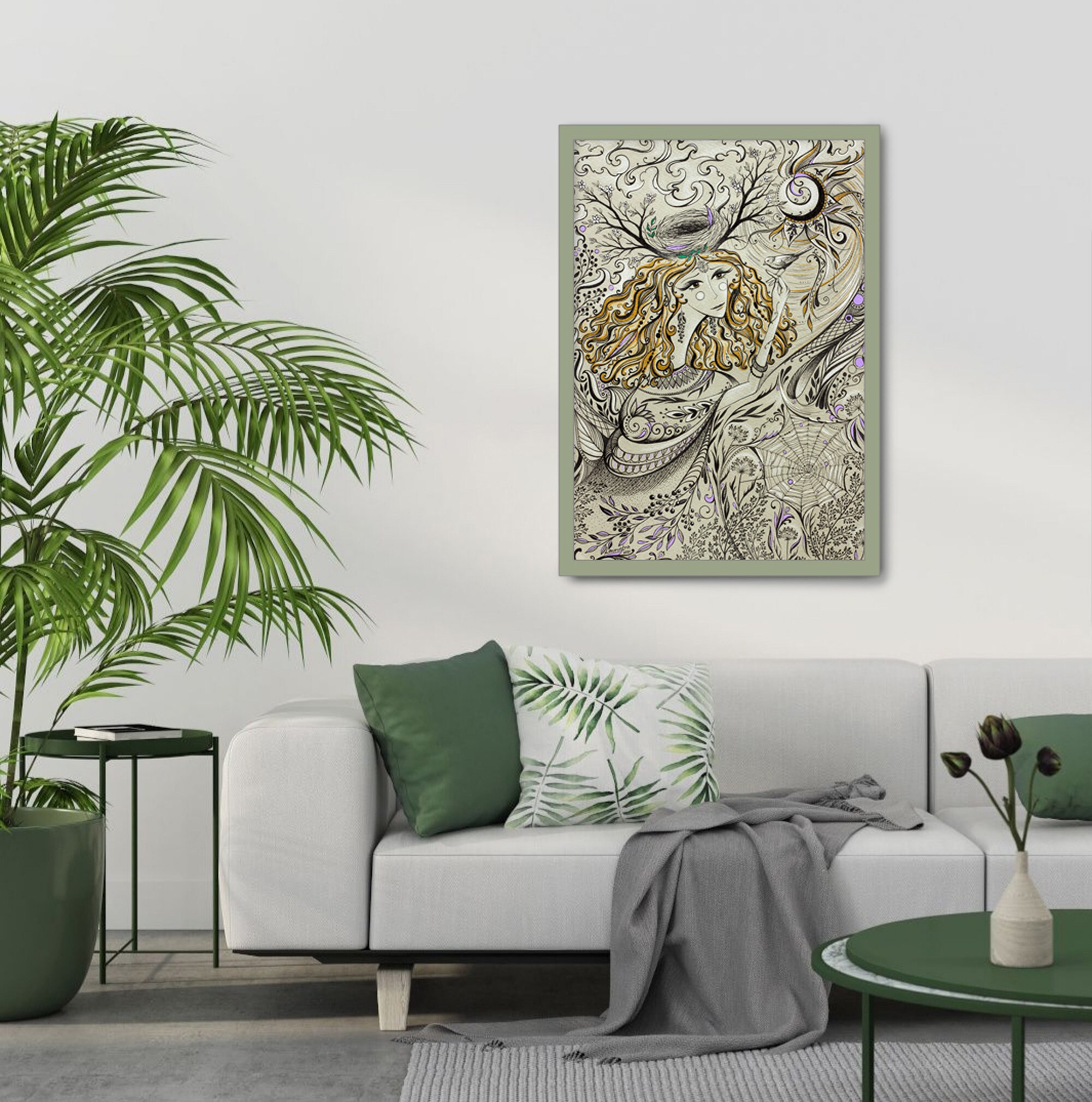 Nymph Art Print Forest Nymph Painting Nature Spirit Poster - Etsy