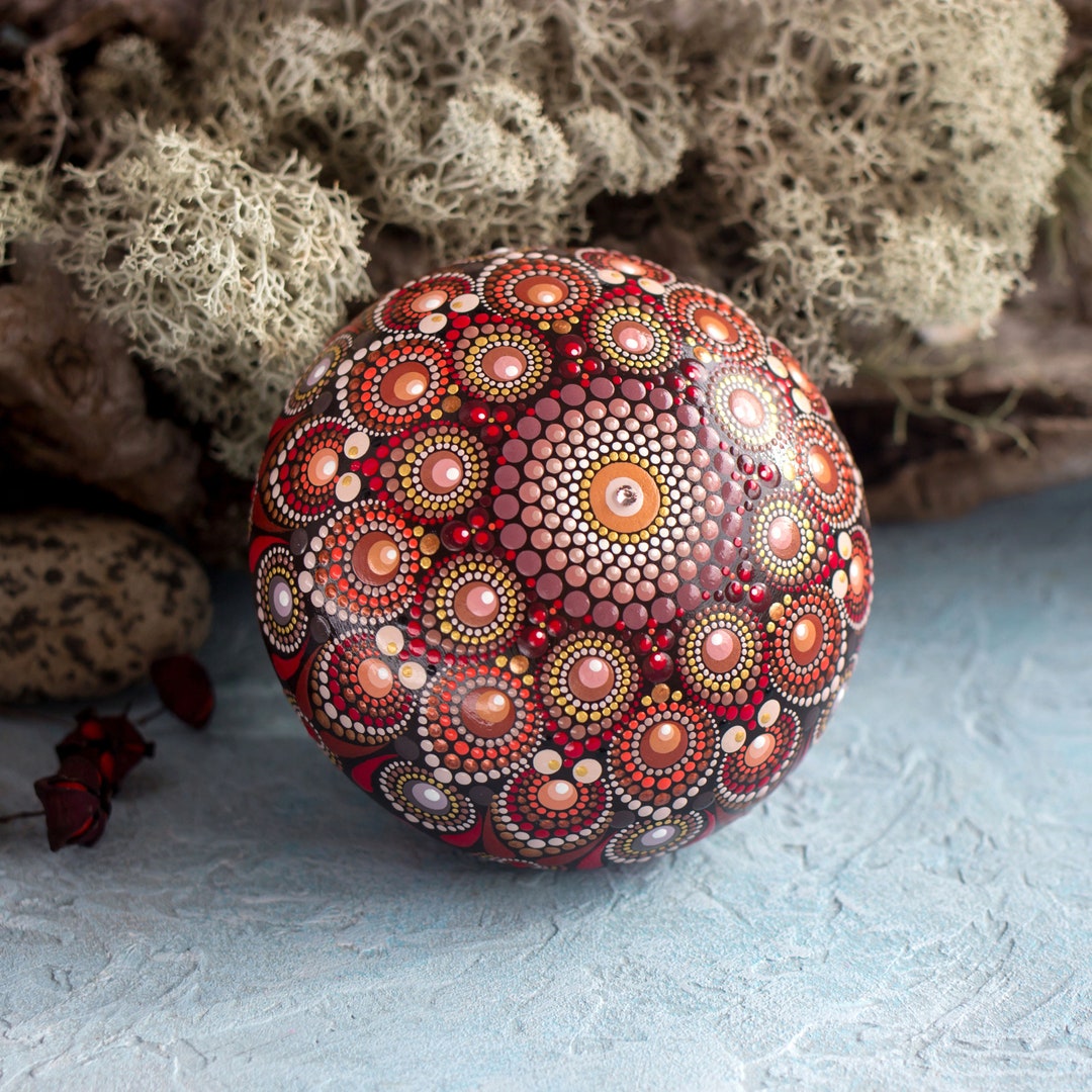 Painted Rock Mandala Stone Hand Painted Original Dot Art Mandala Rock ...