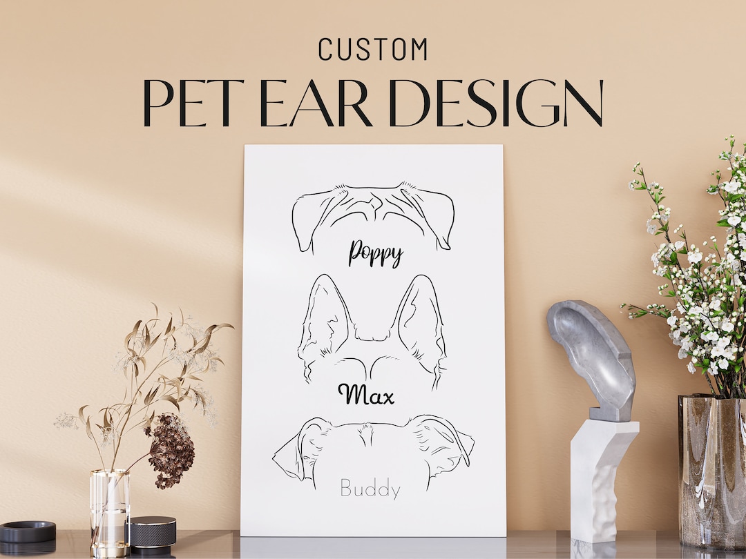 Custom Pet Ear Portrait, Memorial Tattoo Design, DIGITAL FILE ONLY, Dog ...