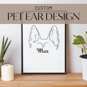 Custom Pet Ear Portrait, Memorial Tattoo Design, DIGITAL FILE ONLY, Dog ...