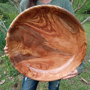 22 Handmade Pecan Wood Bowl Extra Large Decorative Wooden Centerpiece ...