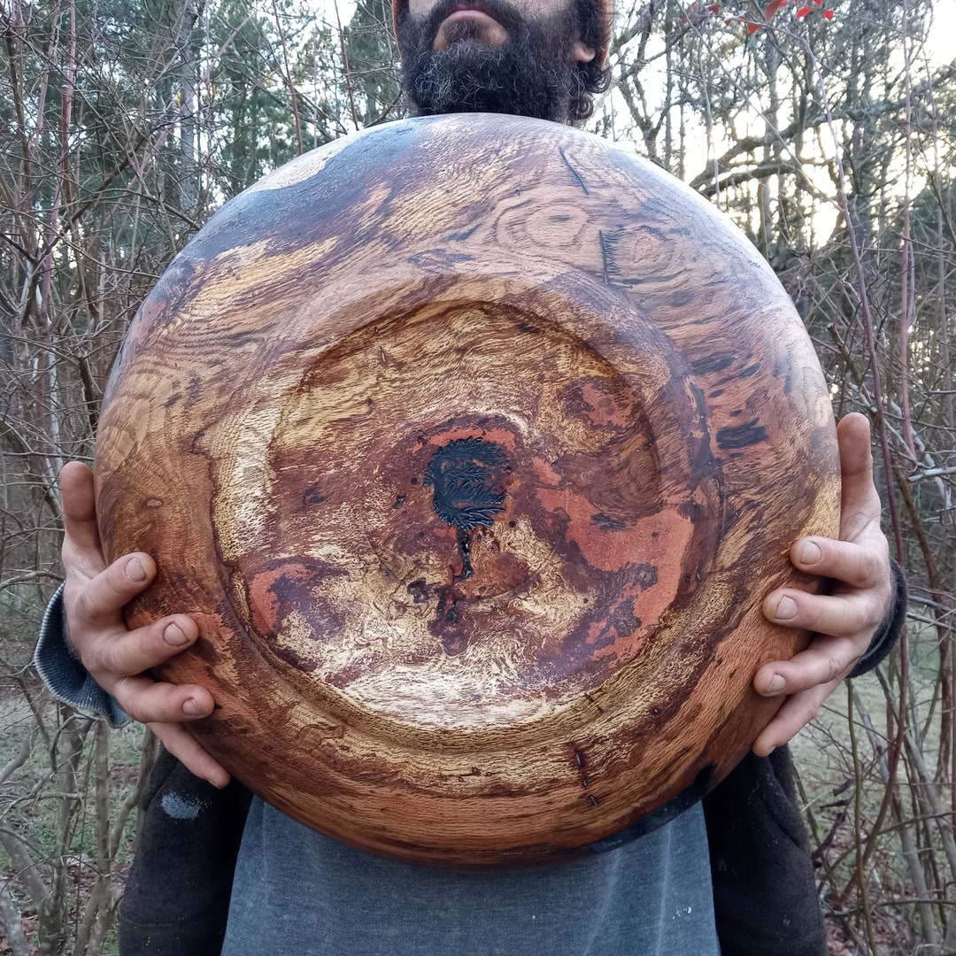Giant Red Oak Wood Burl Bowl: 19" Rustic Sculpture - Etsy