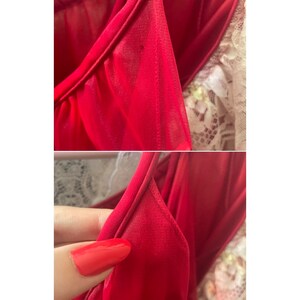 Rare Vintage Intime California Red Nylon Peignoir Nightgown and Robe ...