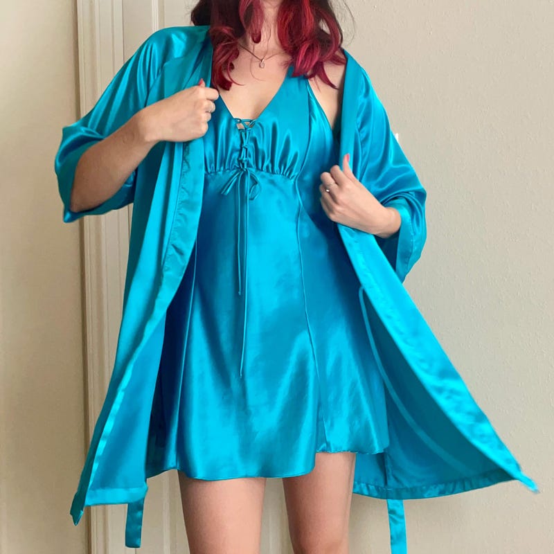 Vintage Silk Peignoir Set - Etsy