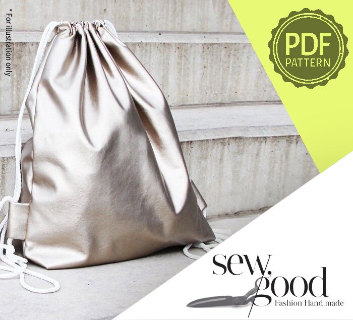 String Backpack , PDF Printable Sewing Pattern in English, Instant ...