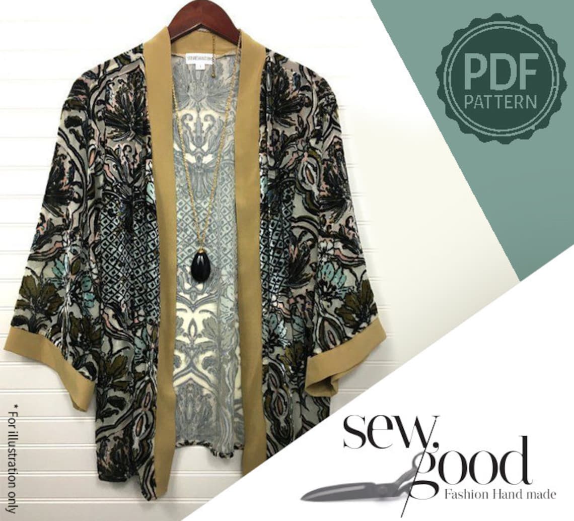 Women Kimono Top , 2 Files With All Sizes in English, PDF Printable ...