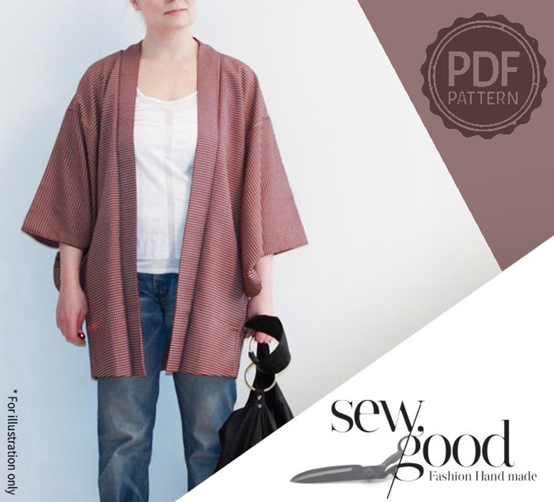Women Kimono Top , 2 Files With All Sizes in English, PDF Printable ...