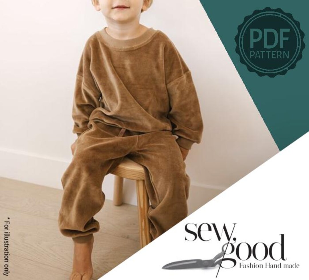 Kids Tracksuit , 1 File With All Sizes in English, PDF Printable Sewing ...