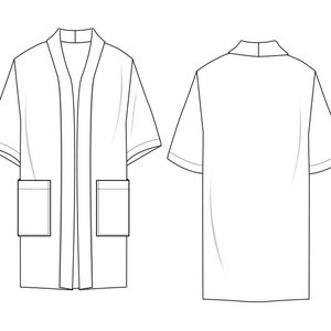 Women Kimono Top , 2 Files With All Sizes in English, PDF Printable ...