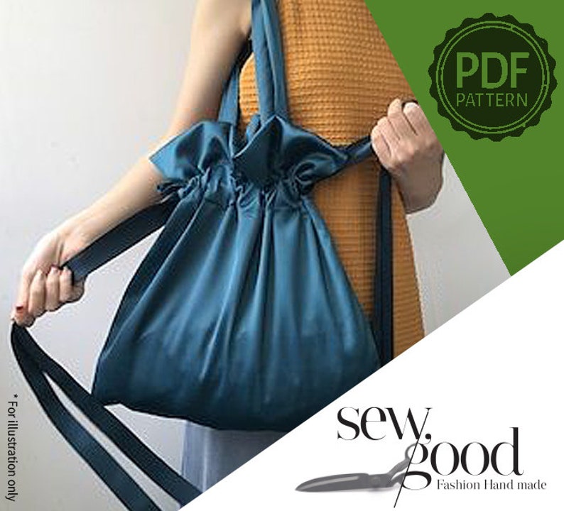 Women Gathering Straps Bag , PDF Printable Sewing Pattern in English ...