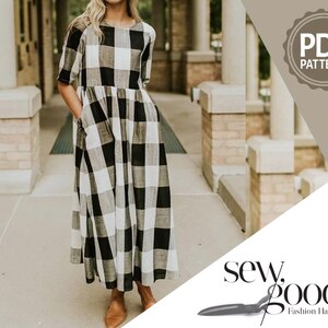 Women Gathering Dress , 1 File With All Sizes in English, PDF Printable ...