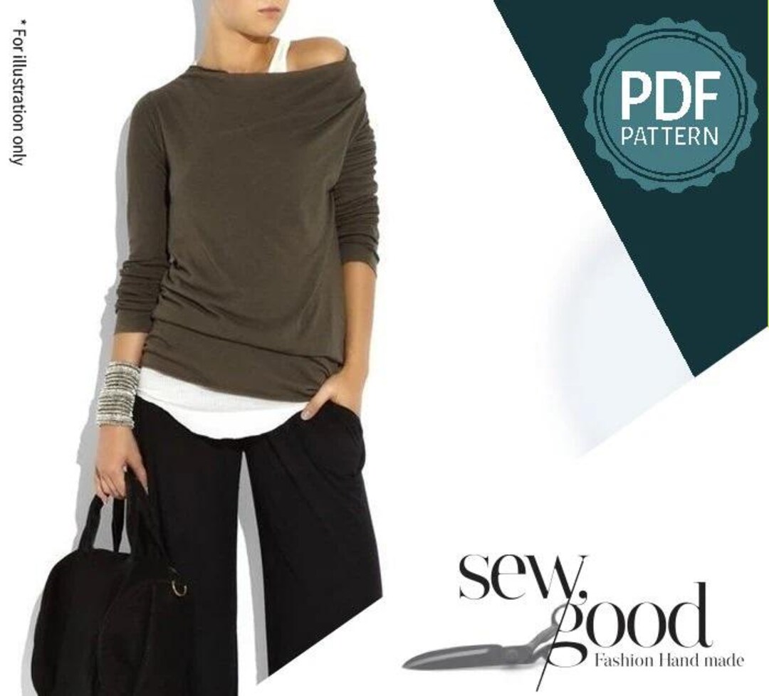 Women Oversize Top , 2 Files With All Sizes in English, PDF Printable ...