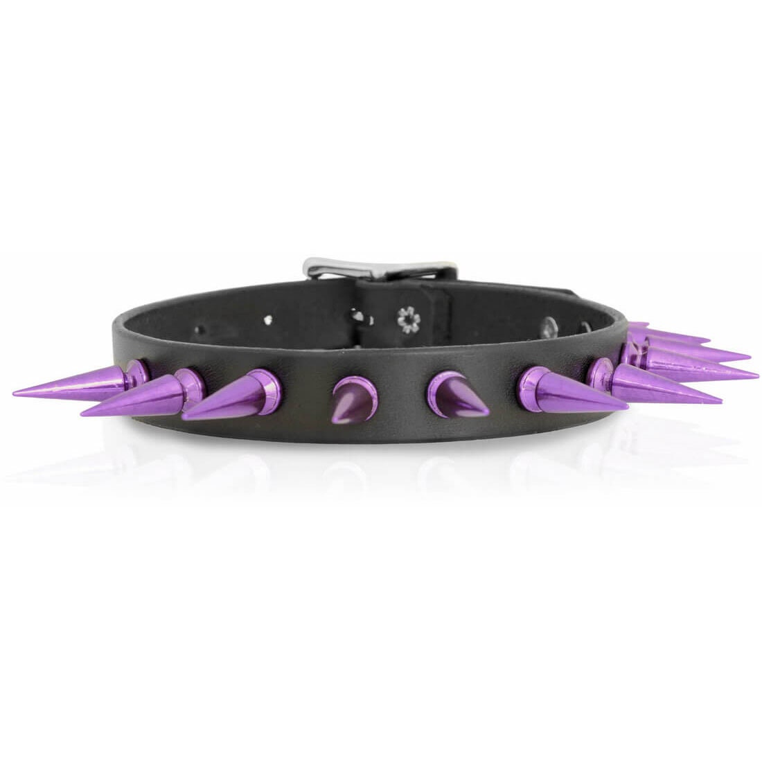 Purple Spiked Leather Choker - Etsy