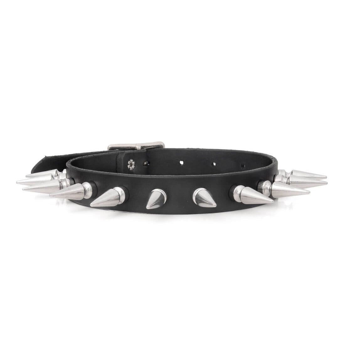 Punk Rock Choker Real Leather Choker Collar With Large Spikes - Etsy