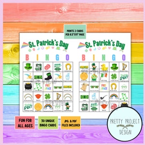 SAINT PATRICKS Day BINGO - Etsy