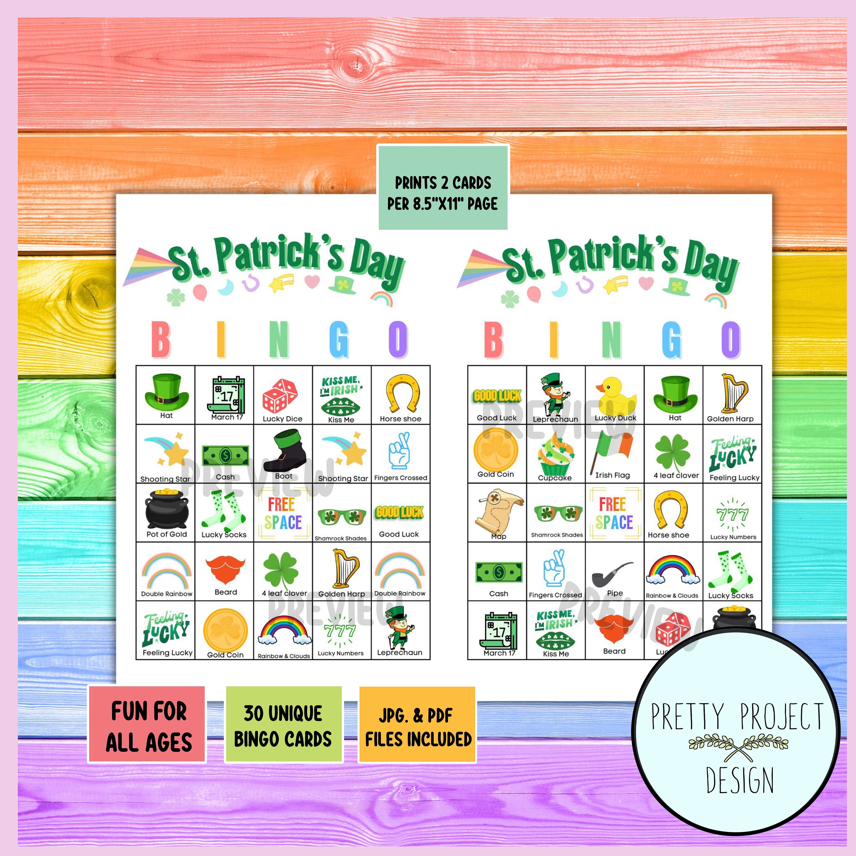 SAINT PATRICKS Day BINGO - Etsy