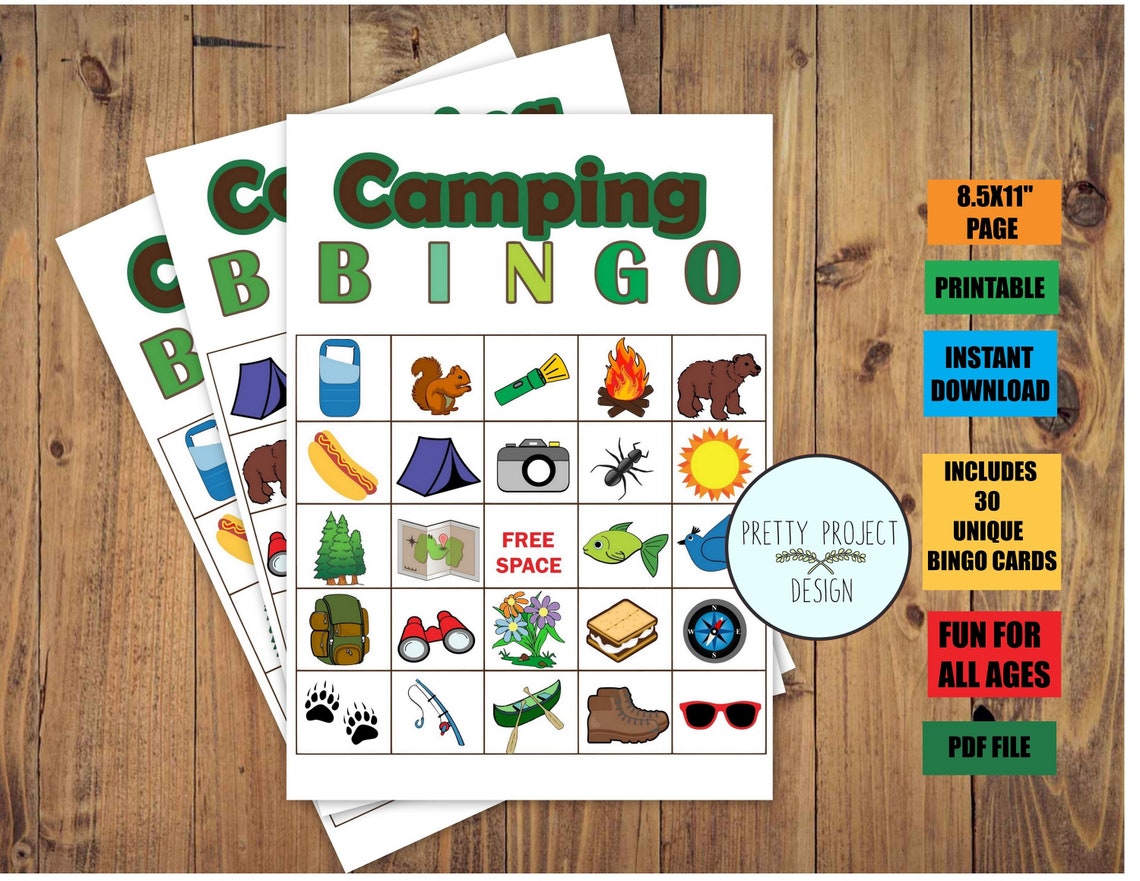 Camping BINGO - Etsy