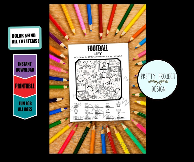 FOOTBALL I SPY Game Activity - Etsy