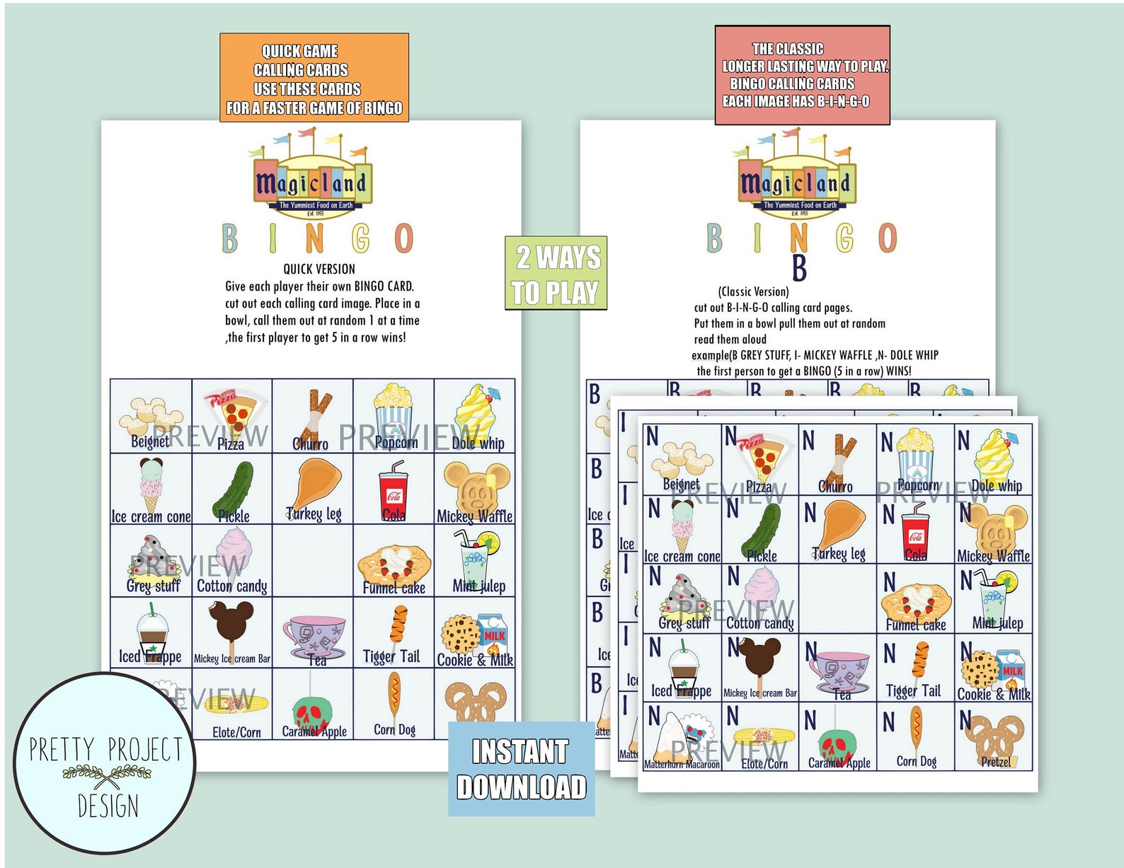 Magic Land Snack BINGO - Etsy