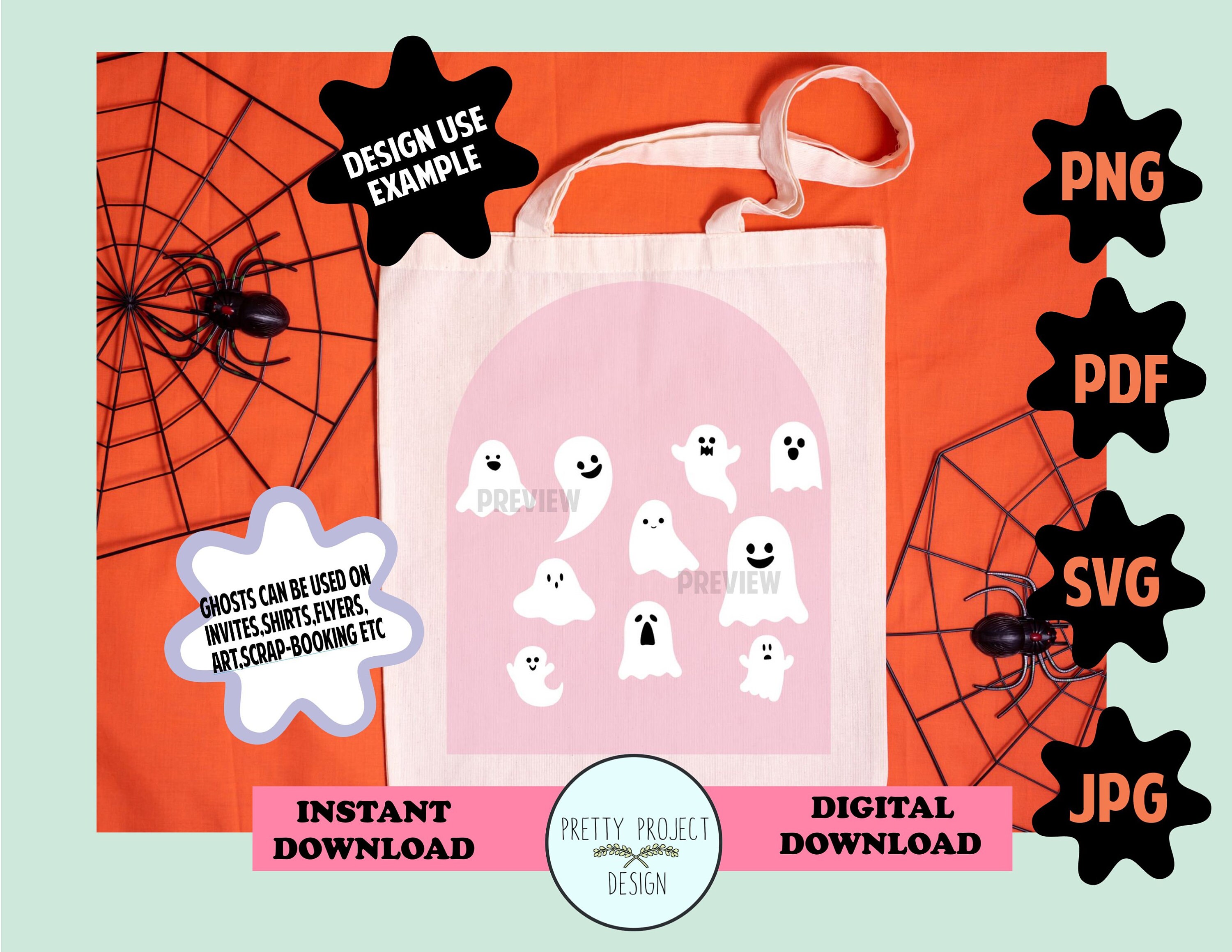 CUTE Ghost Bundle SVG PNG Jpg - Etsy